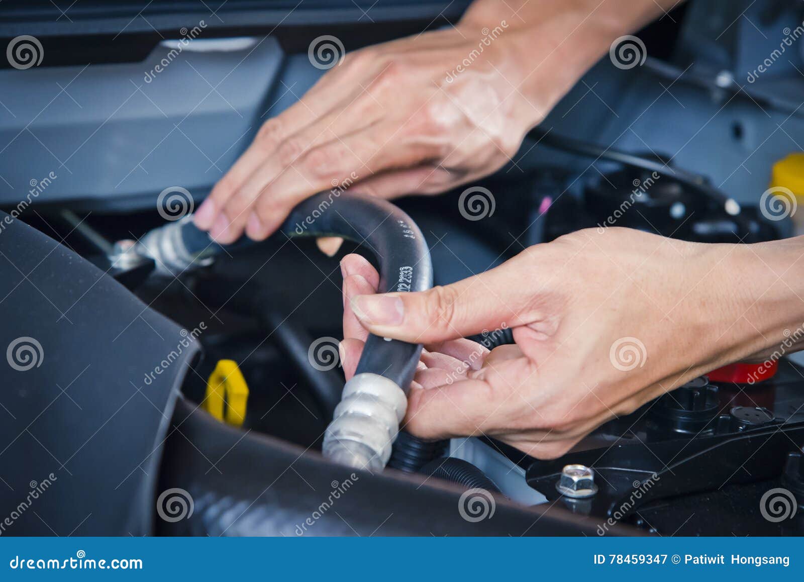 Check the car engine. stock image. Image of coveralls - 78459347