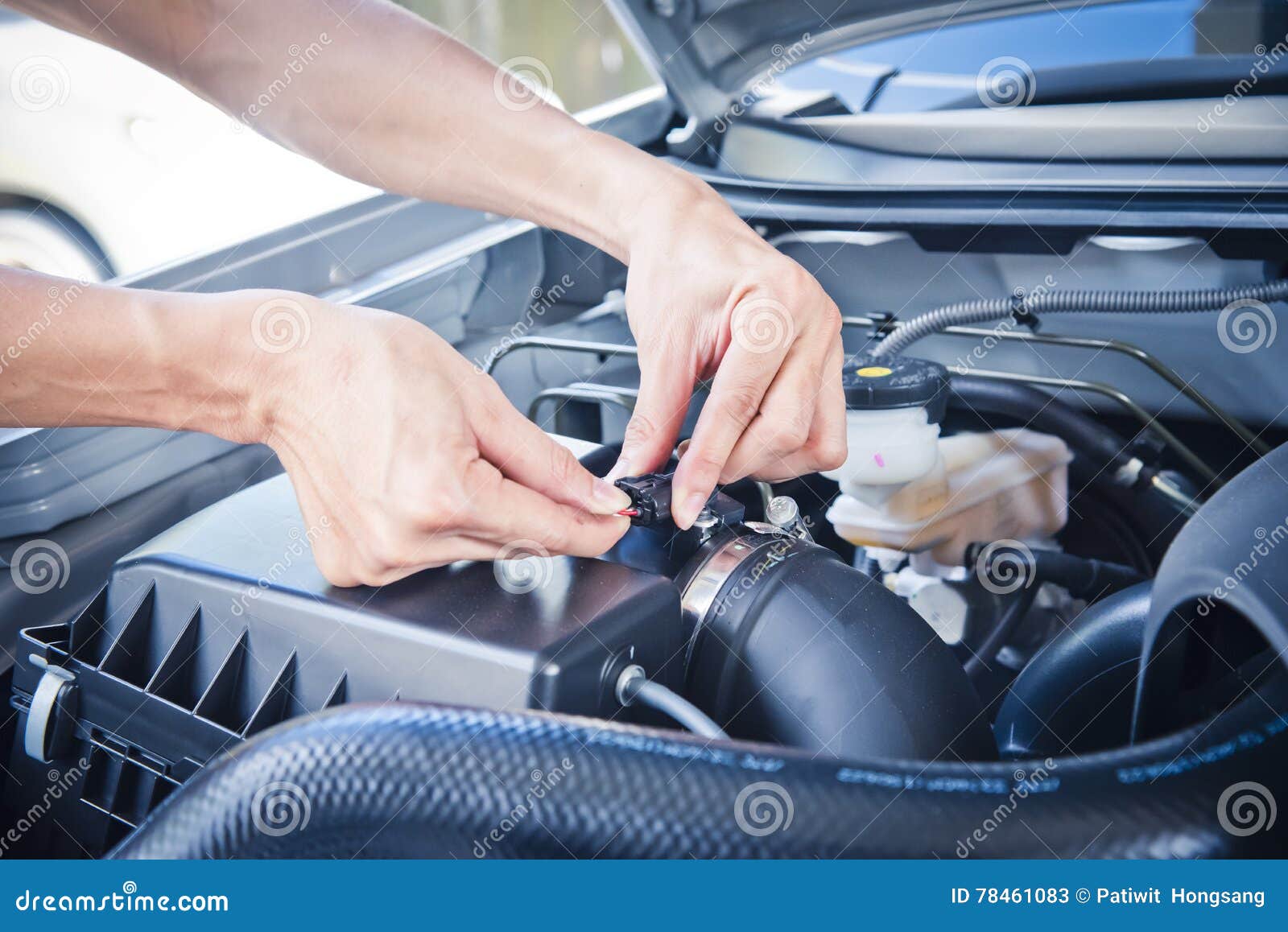 Check the car engine. stock image. Image of care, lubricant - 78461083