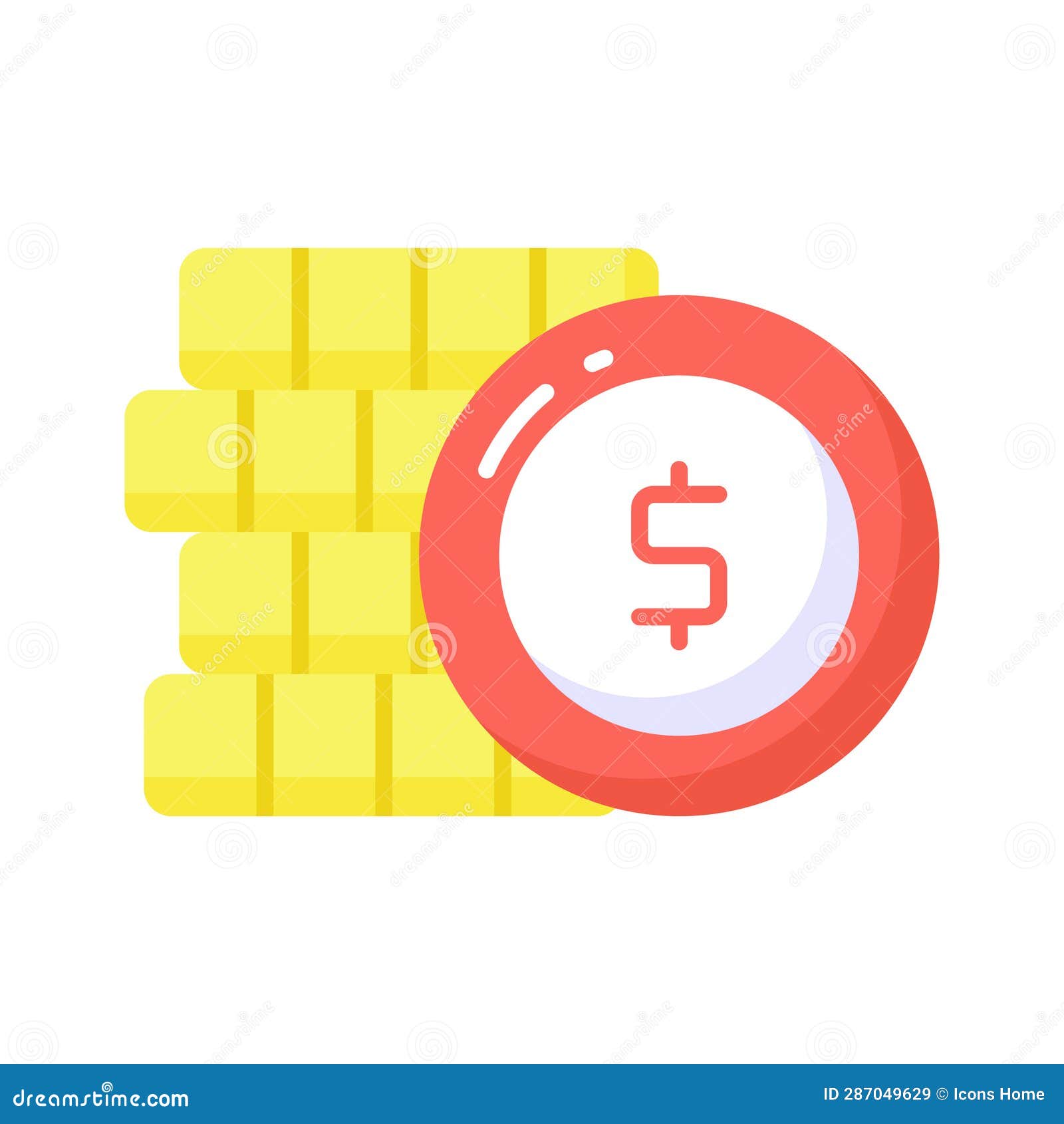 Check this Carefully Designed Icon of Money, Dollar Coin Stack Vector ...