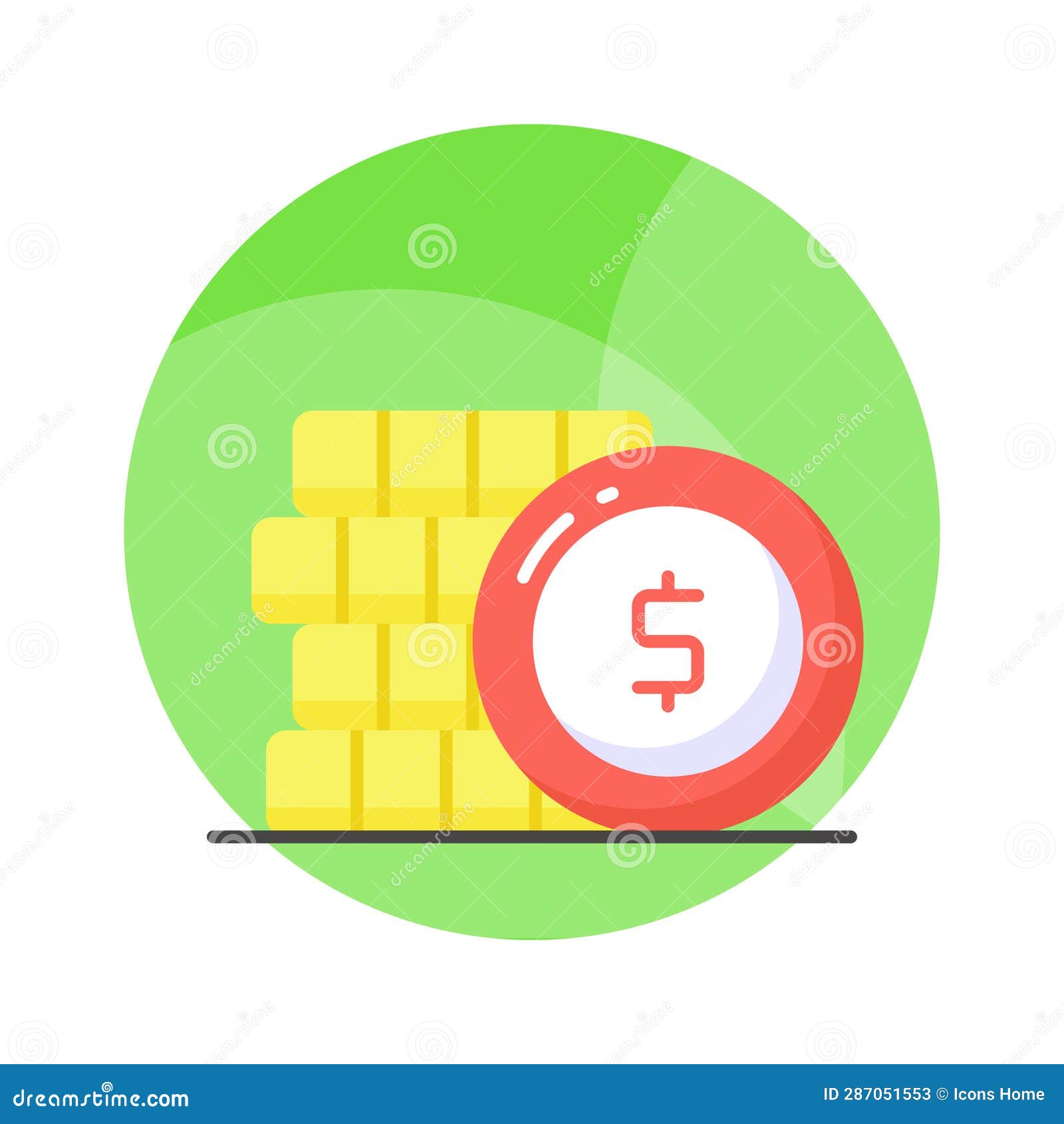 Check this Carefully Designed Icon of Money, Dollar Coin Stack Vector ...