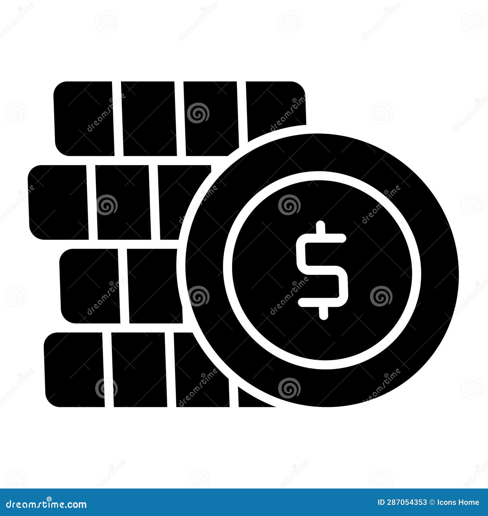 Check this Carefully Designed Icon of Money, Dollar Coin Stack Vector ...