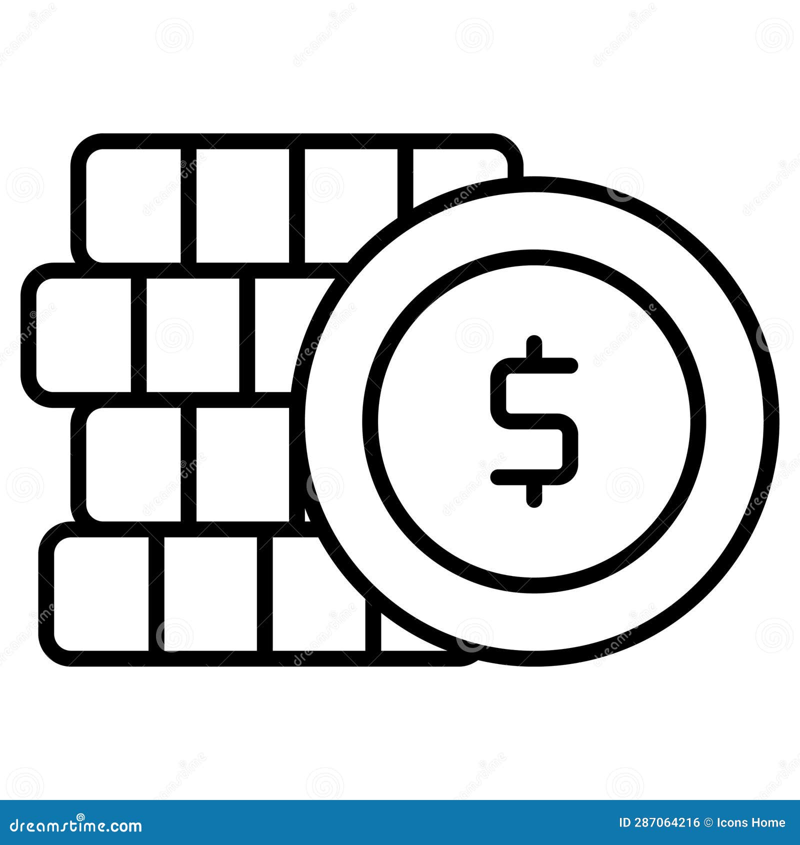 Check this Carefully Designed Icon of Money, Dollar Coin Stack Vector ...