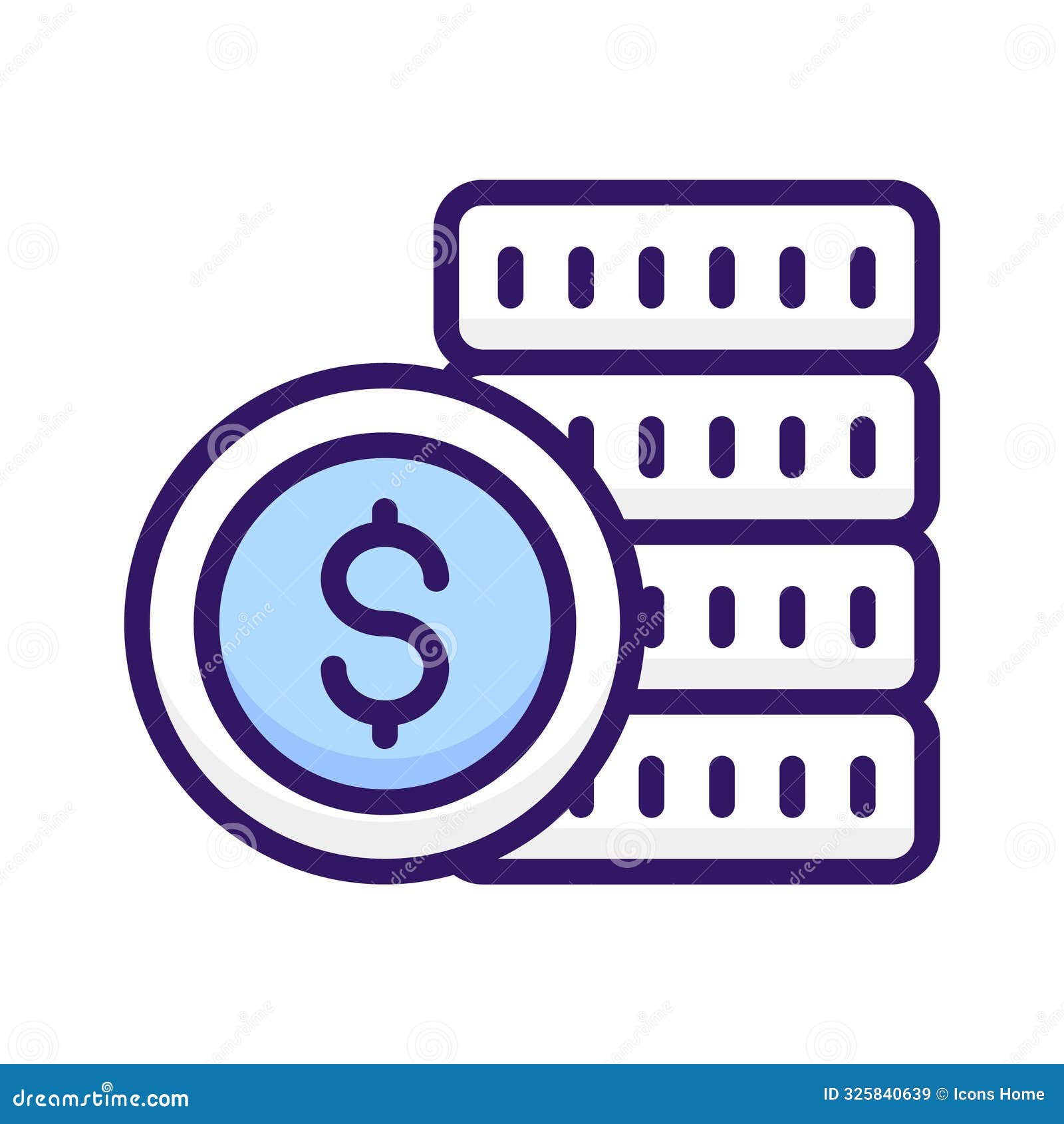 Check this Carefully Designed Icon of Money, Dollar Coin Stack Vector ...