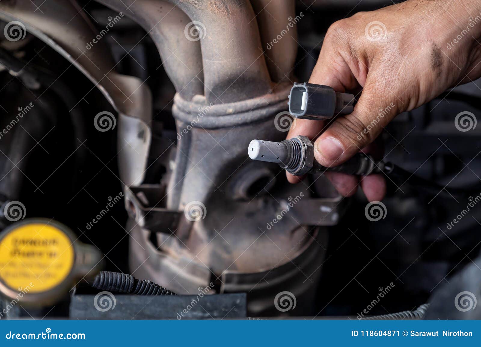 Check and Change the Oxygen Sensor Car. Stock Image - Image of pressure ...