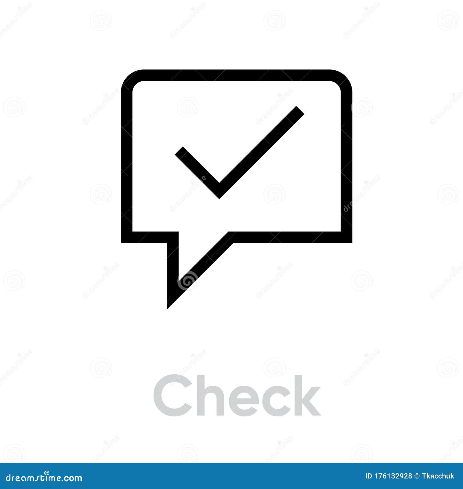 Check Chat Message Icon. Editable Line Vector Stock Vector ...