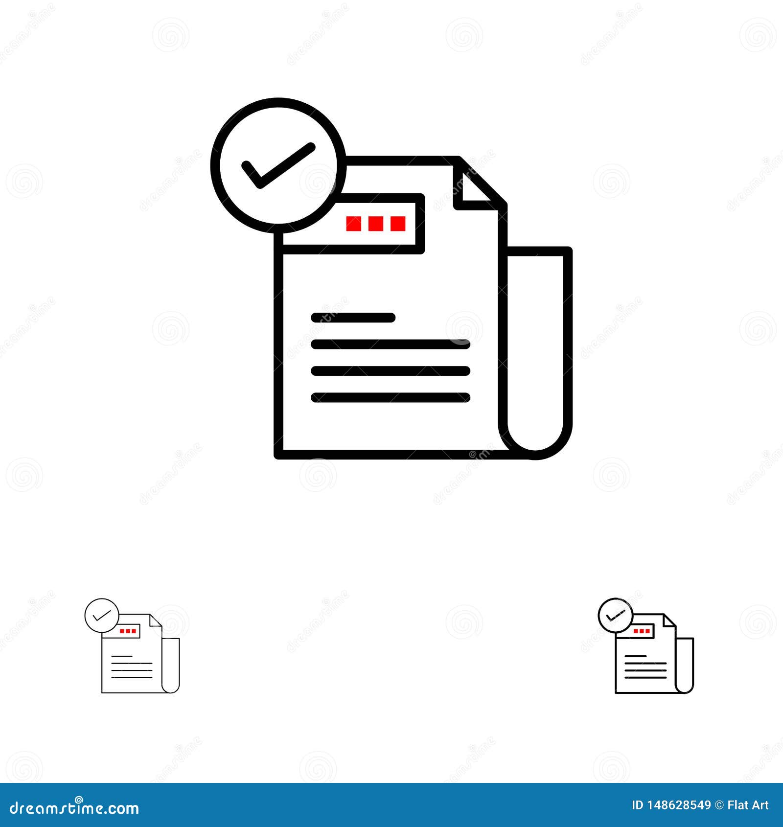 Check, Checklist, Feature, Featured, Features, Bold and Thin Black Line ...