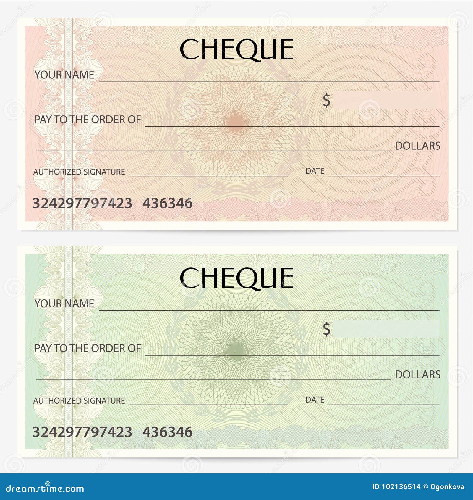 Check Cheque, Chequebook Template. Guilloche Pattern with Watermark ... Check Cheque, Chequebook Template. Guilloche Pattern with Watermark ...