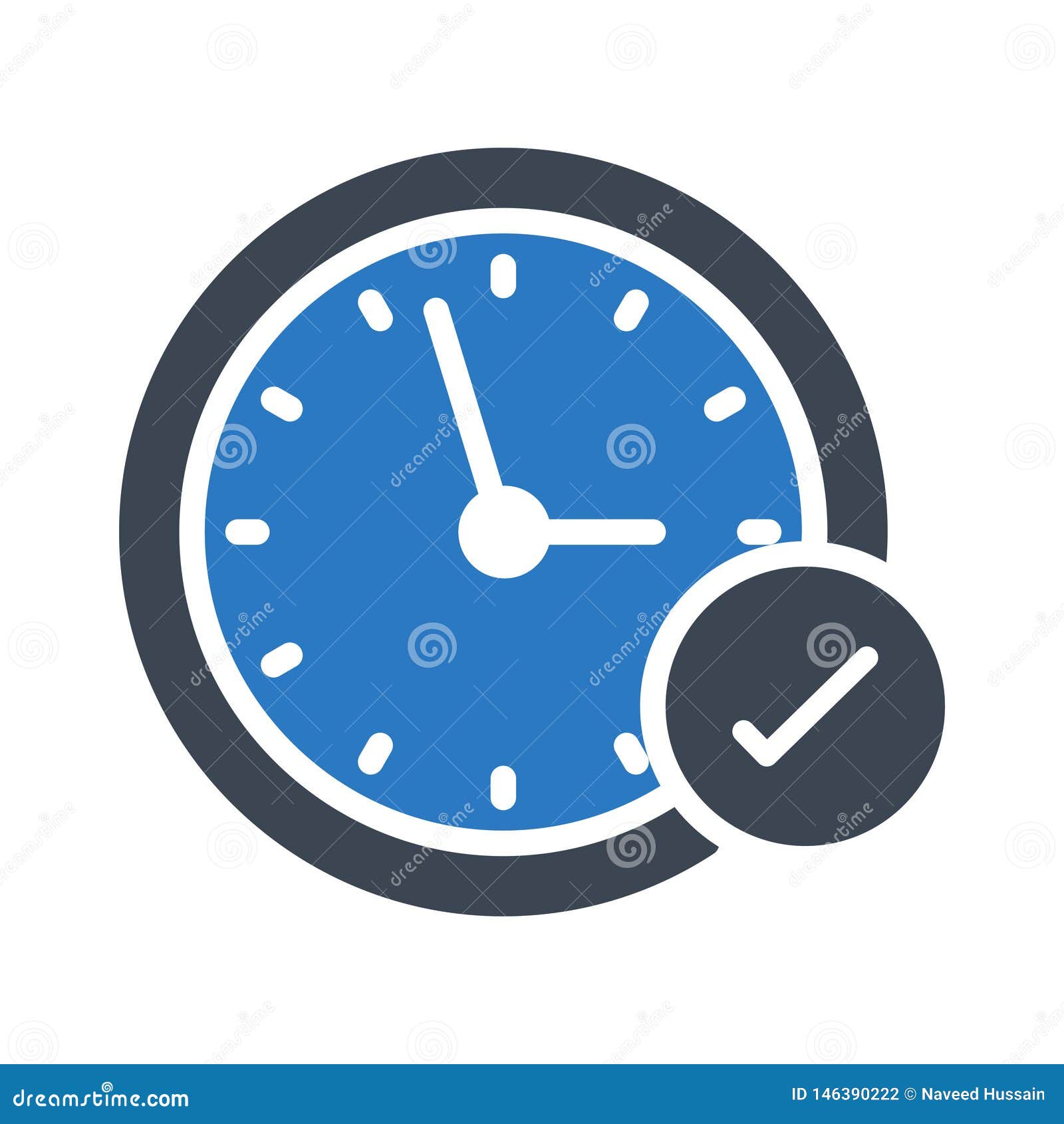 Check Clock Glyph Color Vector Icon Stock Vector - Illustration of ...