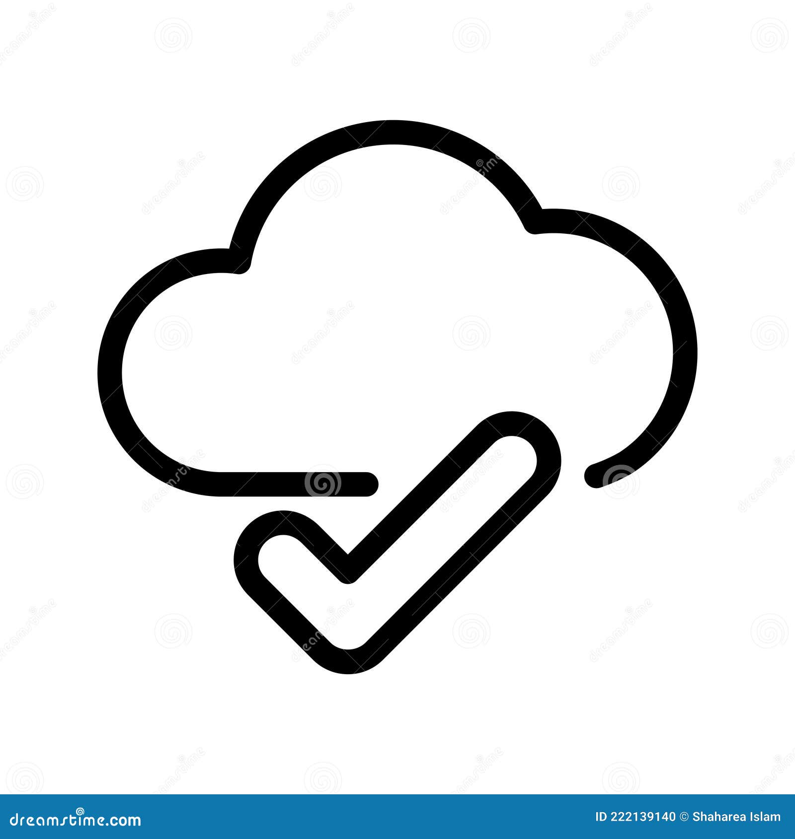 Check cloud icon stock vector. Illustration of icon - 222139140