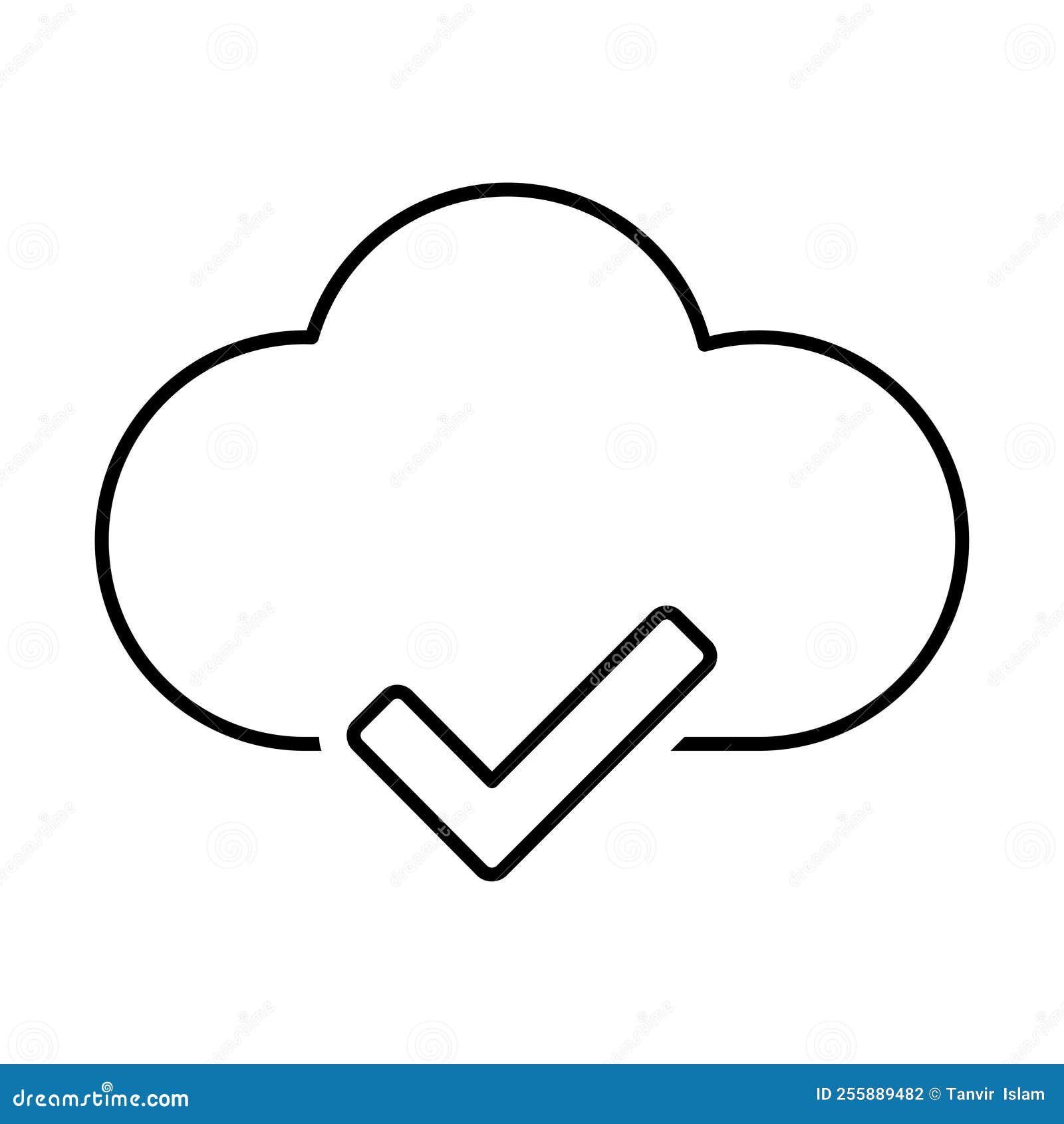 Check Cloud Icon stock illustration. Illustration of check - 255889482