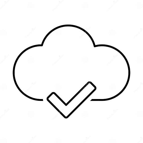 Check Cloud Icon stock illustration. Illustration of check - 255889482