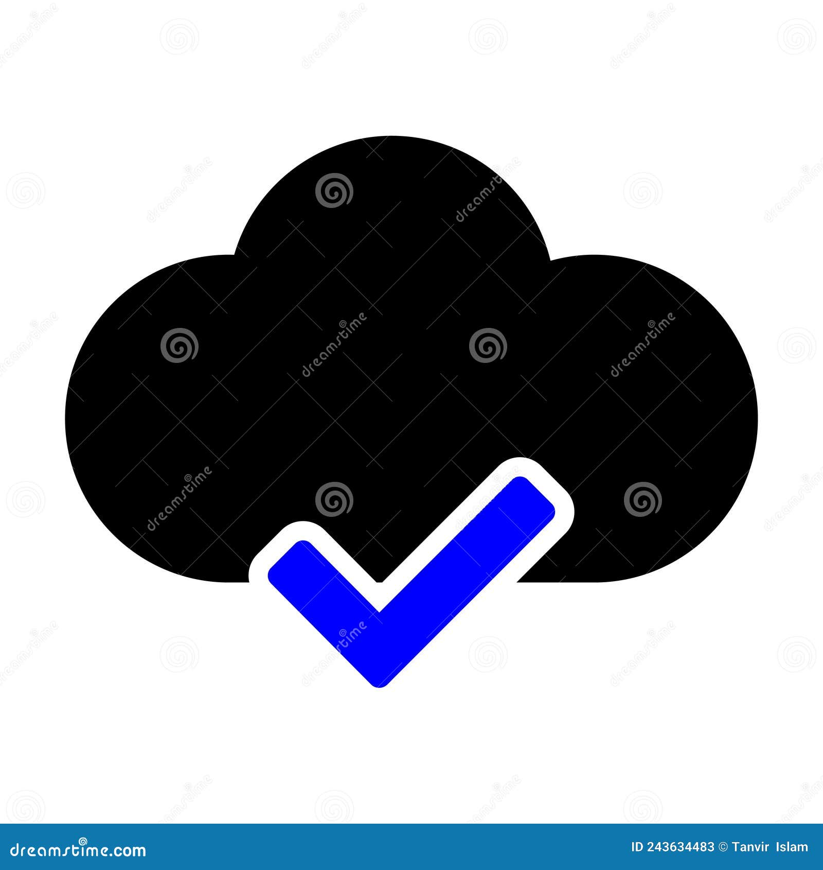 Check Cloud Icon stock vector. Illustration of design - 243634483