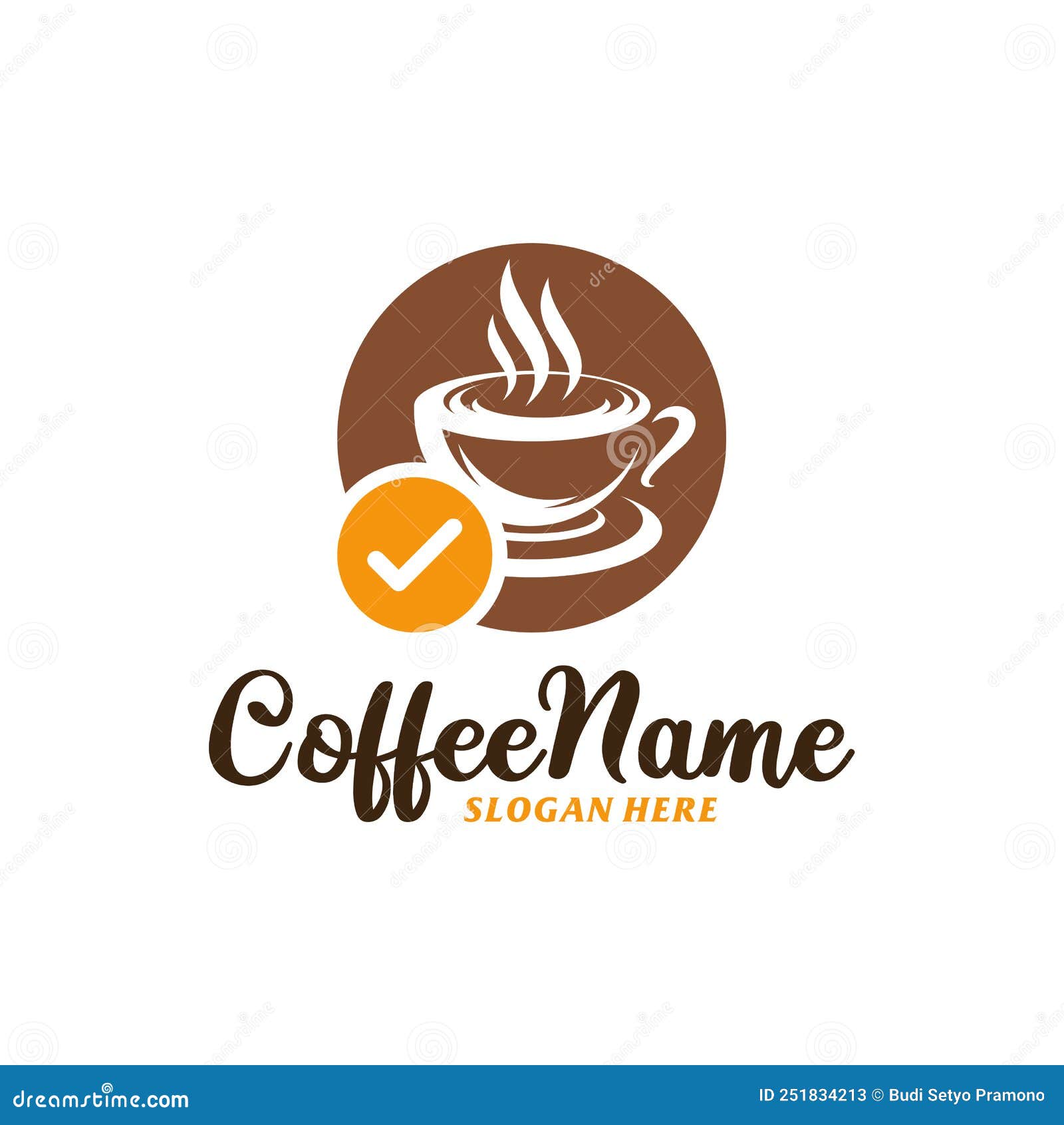Check Coffee Logo Design Template. Coffee Check Logo Concept Vector ...
