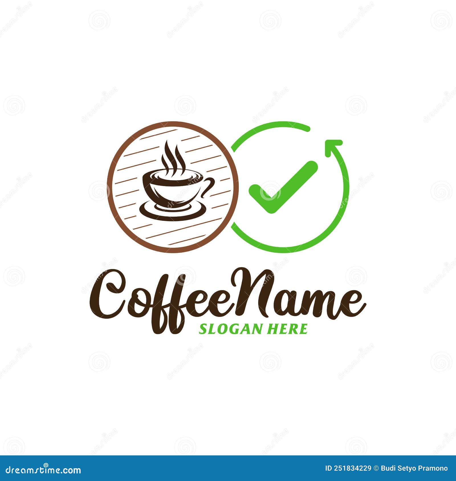 Check Coffee Logo Design Template. Coffee Check Logo Concept Vector ...