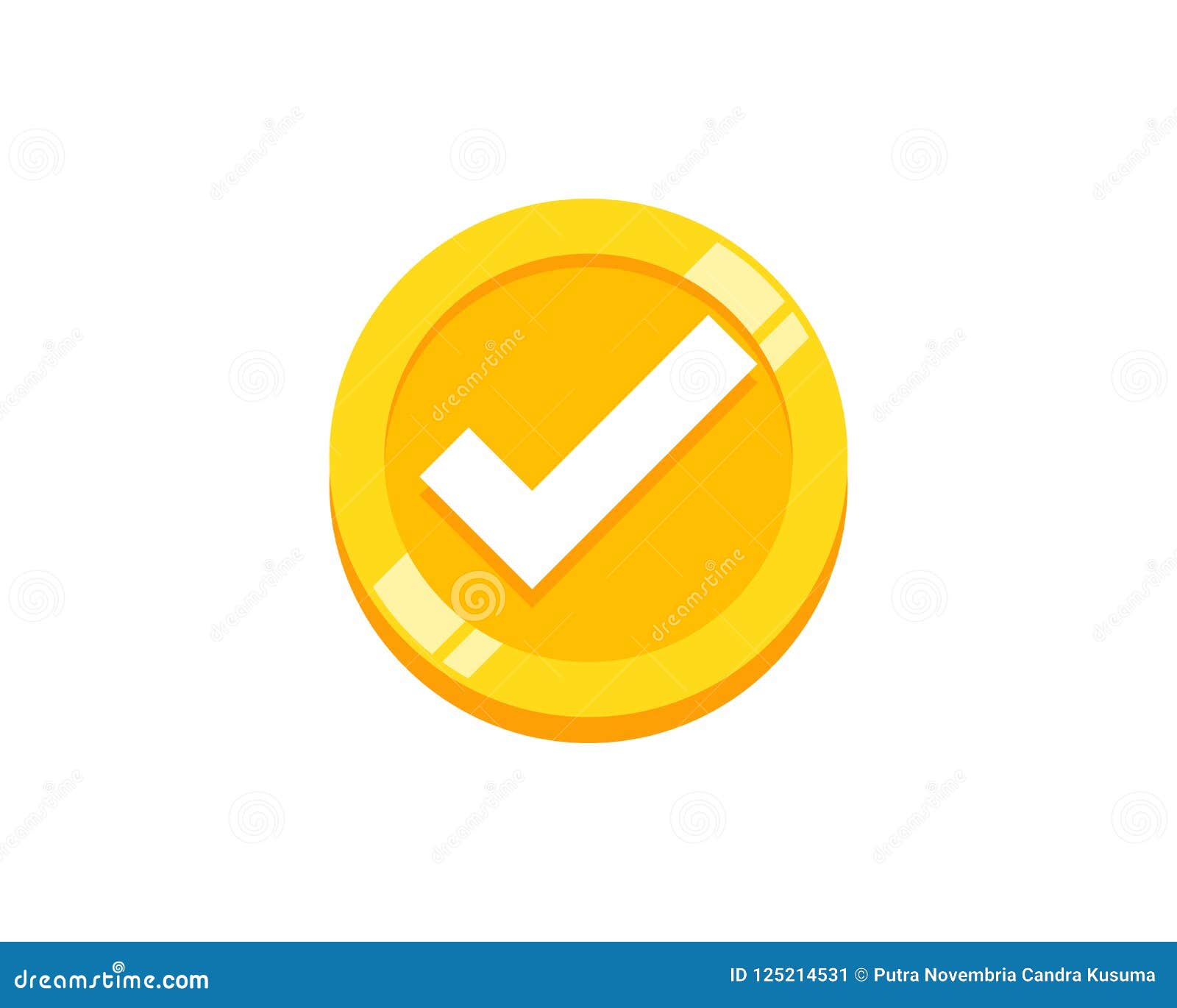 Check Coin Logo Icon Design Stock Vector - Illustration of checkmark ...