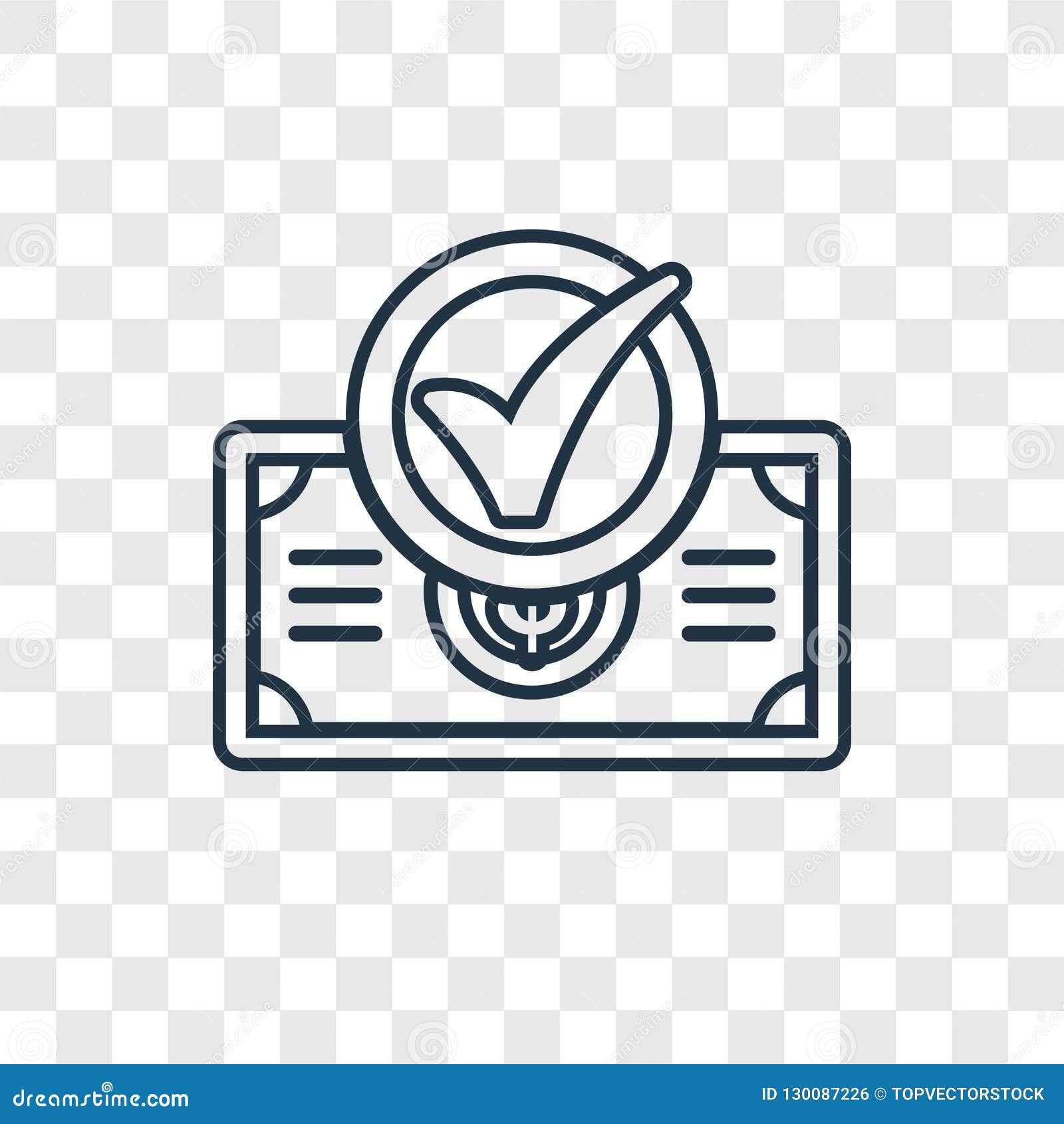 Check Concept Vector Linear Icon Isolated on Transparent Background ...