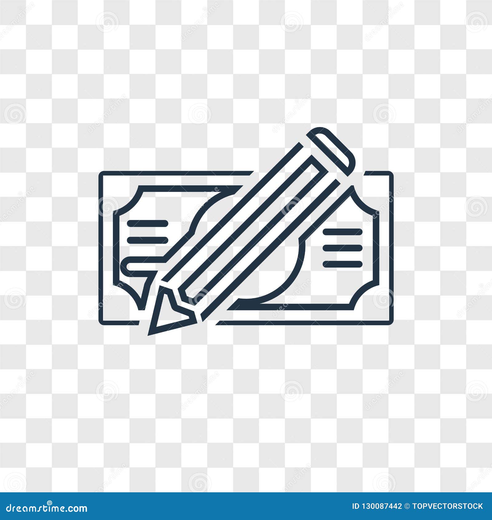 Check Concept Vector Linear Icon Isolated on Transparent Background ...