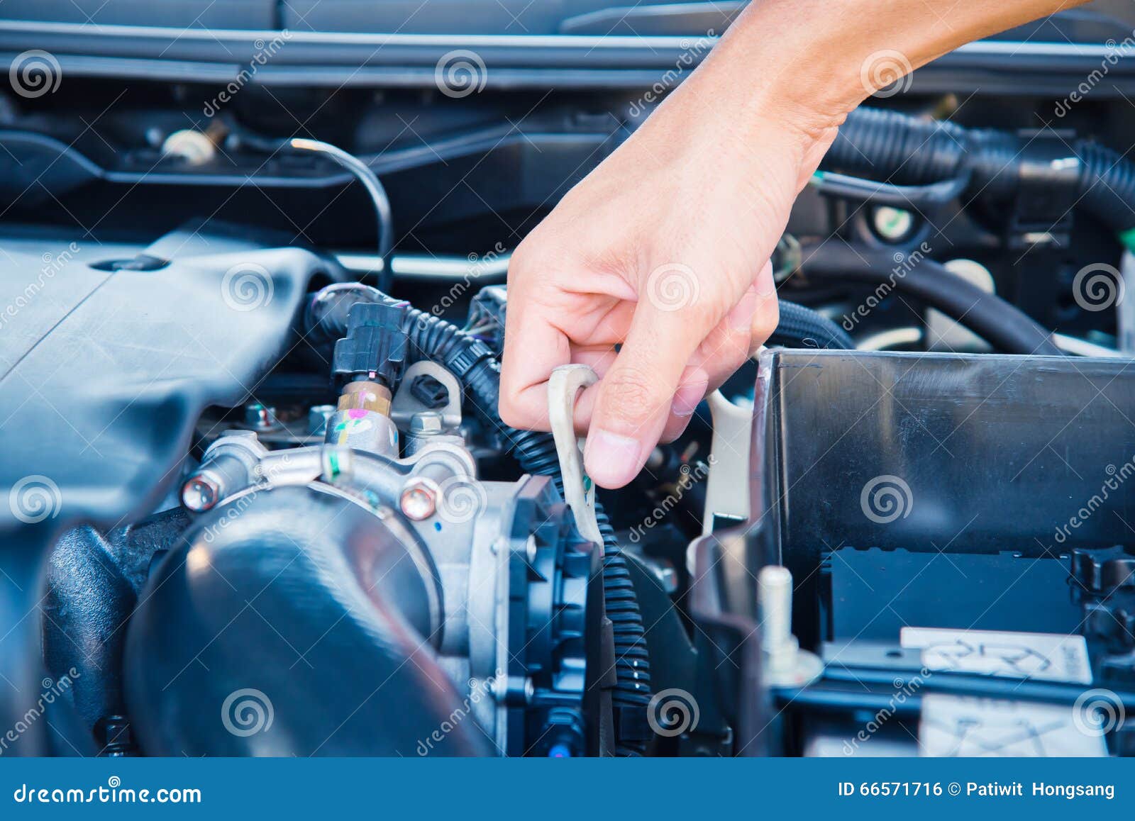 Check the Condition of the Car Engine. Stock Photo - Image of ...