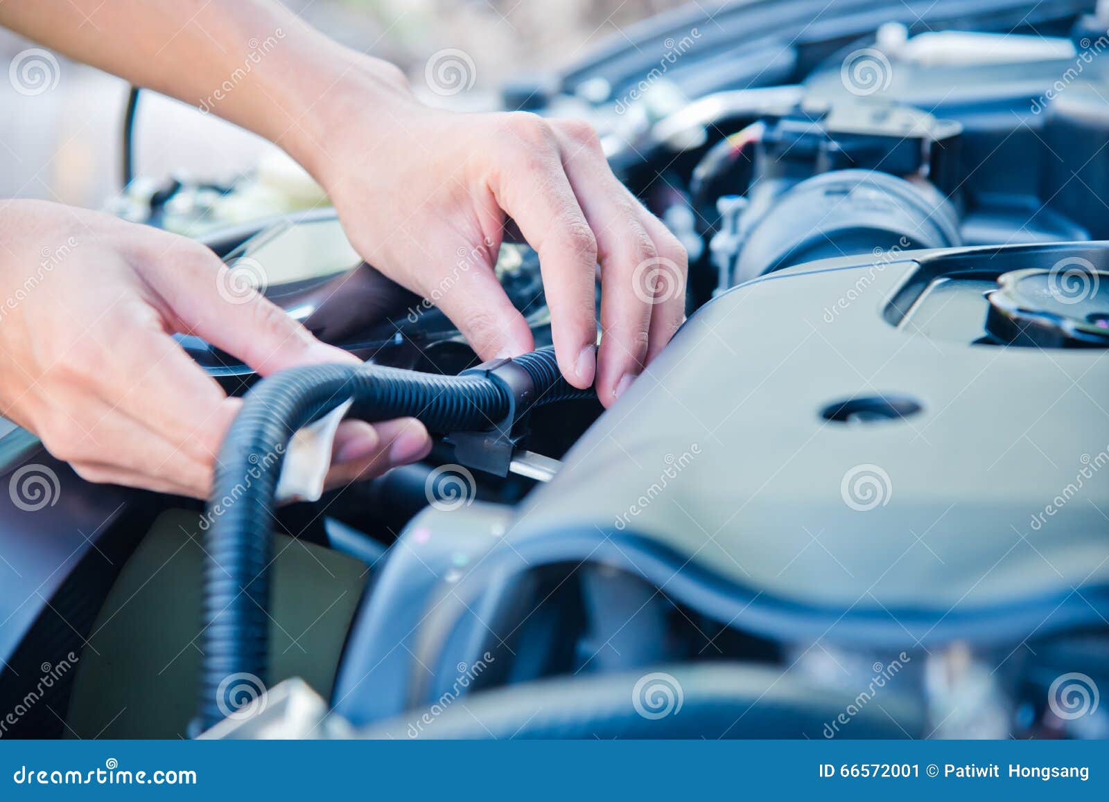 Check the Condition of the Car Engine. Stock Image - Image of engine ...