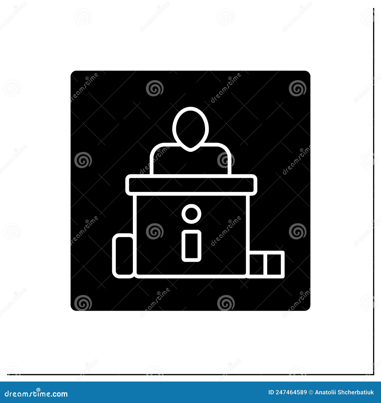 Check in Counter Glyph Icon Stock Vector - Illustration of runway ...
