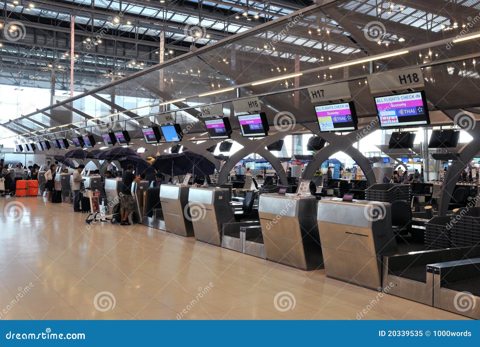 Check-in Counters At Bangkok Suvarnabhumi Airport Editorial Image ...