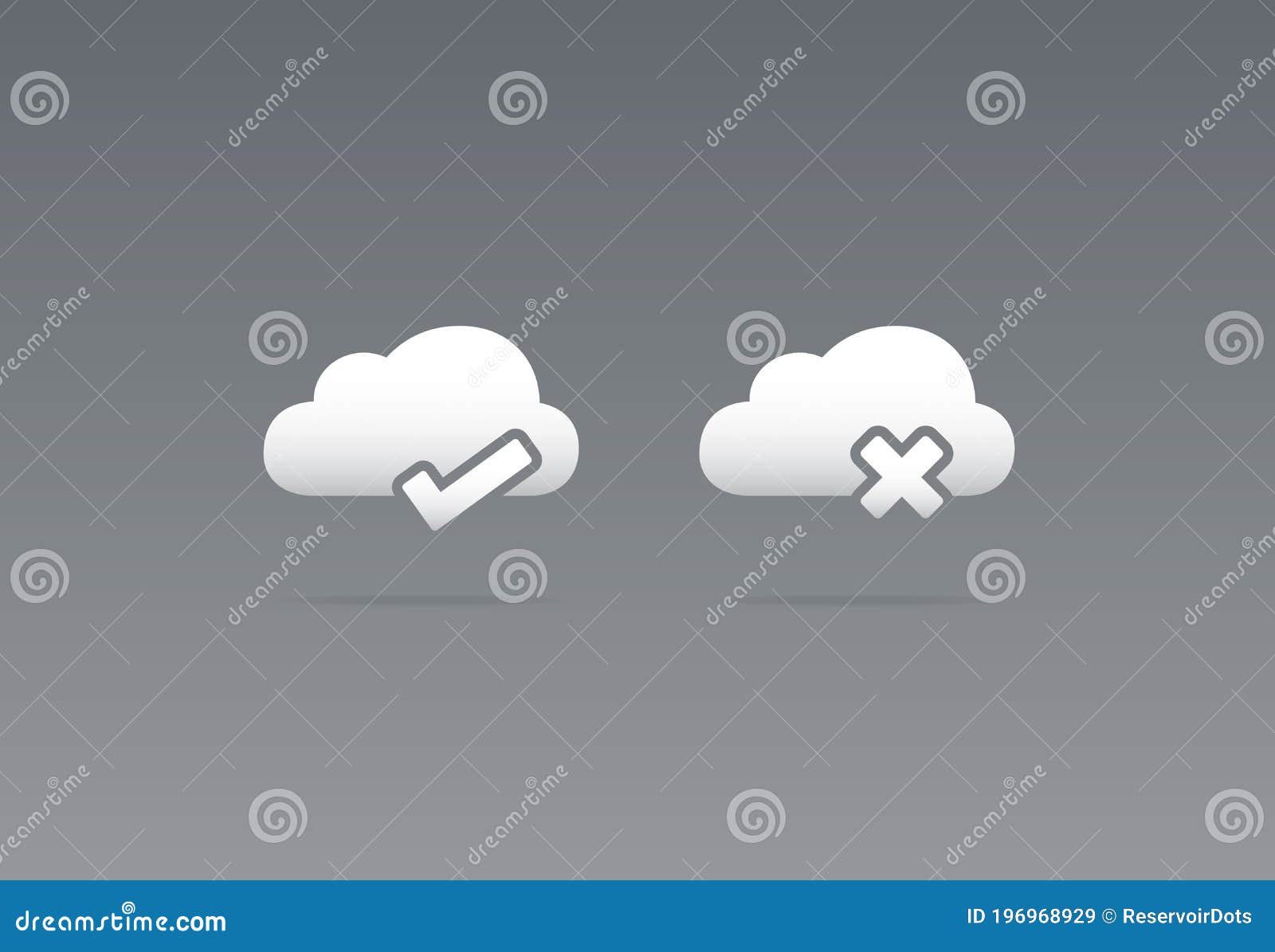 Check & Cross Cloud Icons Stock Vector - Illustration of computing ...
