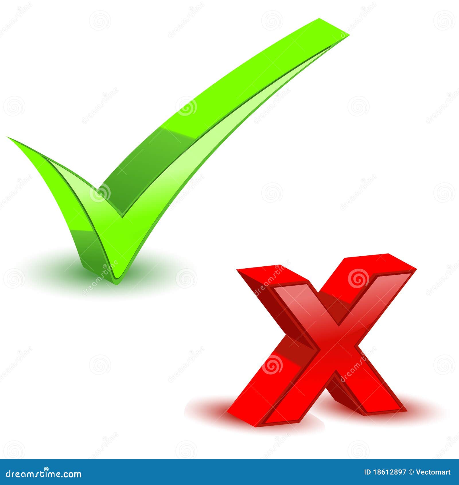 Check and Cross Mark stock vector. Illustration of correct - 18612897