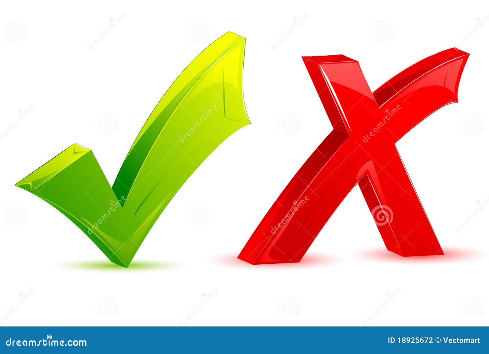 Check and Cross Mark stock vector. Illustration of failed - 18925672