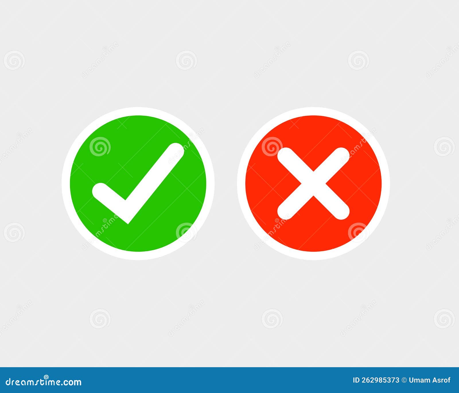 Check and Cross Mark Symbols, Round Vector Signs. Stock Vector ...