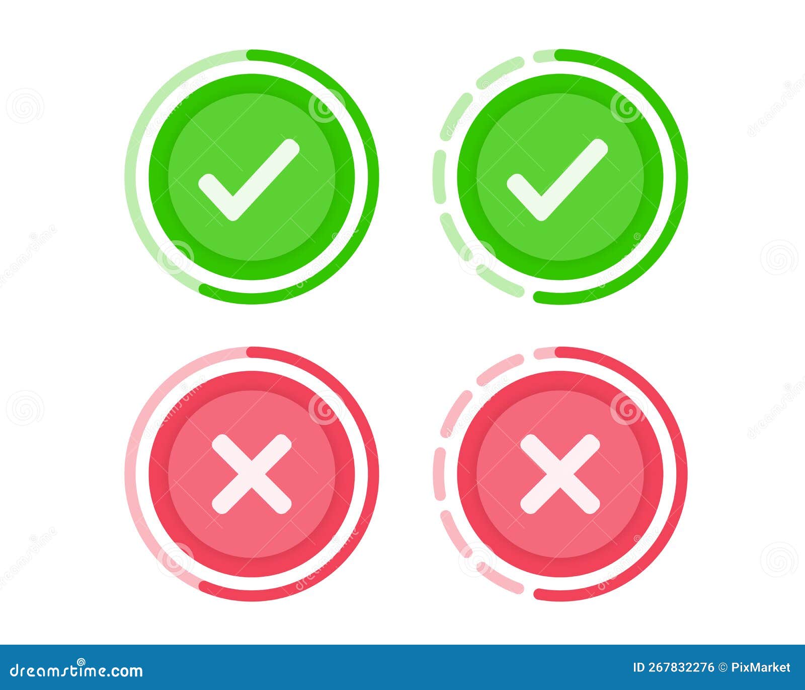 Check and Cross Symbols stock vector. Illustration of round - 267832276