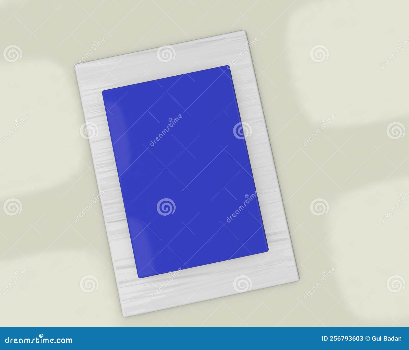 Check 3D Brochure Flare Paper Card Blue White Space for Text Stock ...