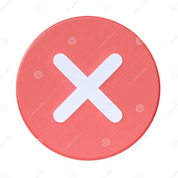 Check 3d Render Icon - Checklist Symbol, Fail Button and Wrong Red ...