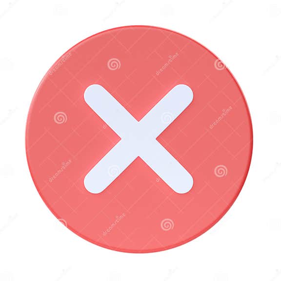 Check 3d Render Icon - Checklist Symbol, Fail Button and Wrong Red ...