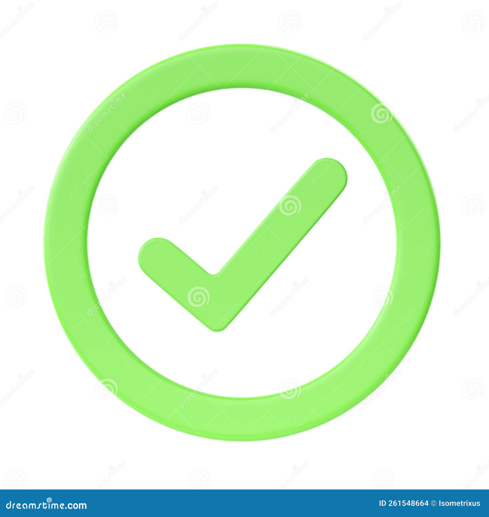 Check 3d Render Icon - Checklist Symbol, Ok Button and Success Green ...