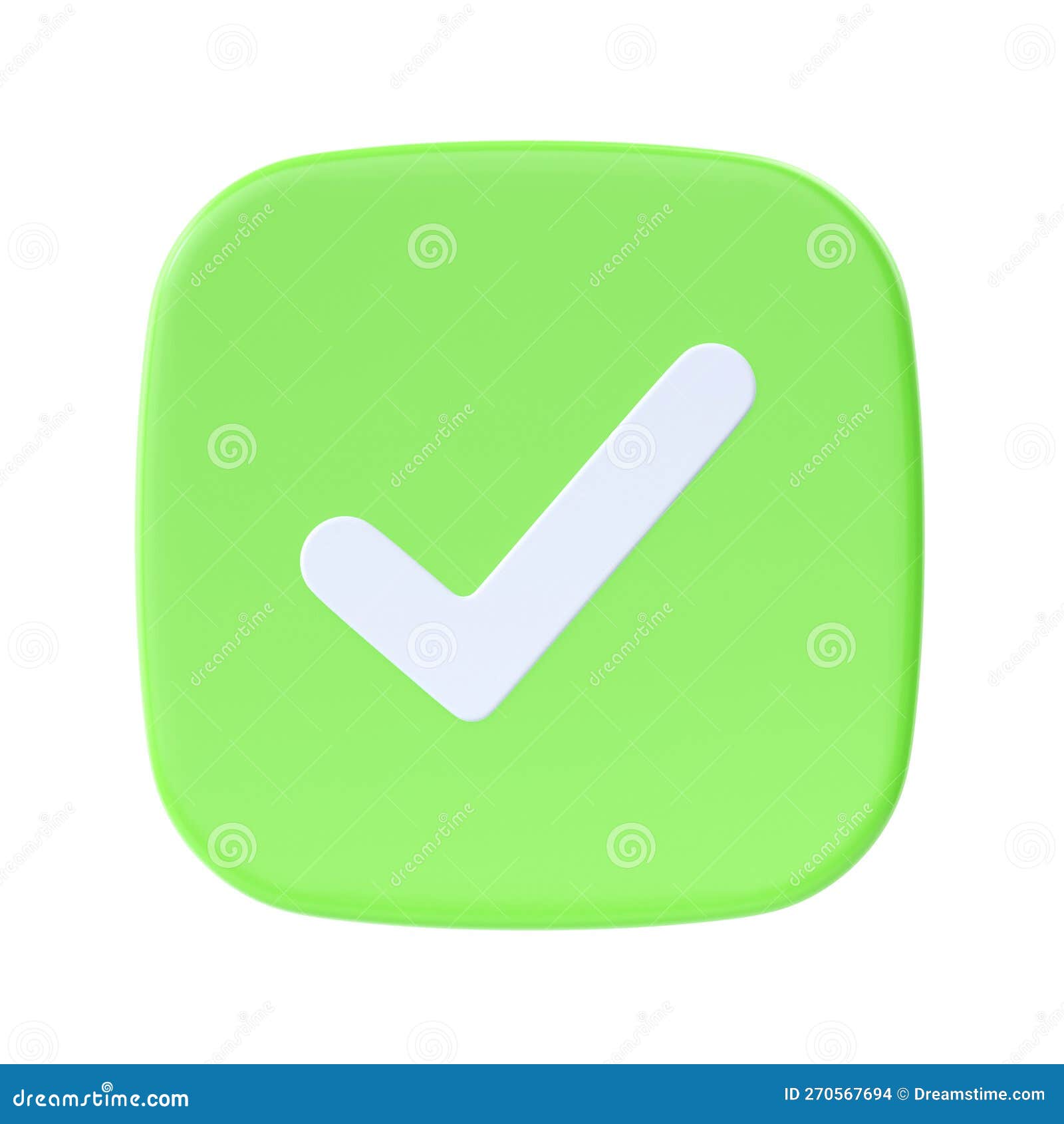 Check 3d Render Icon - Checklist Symbol, Ok Button and Success Green ...