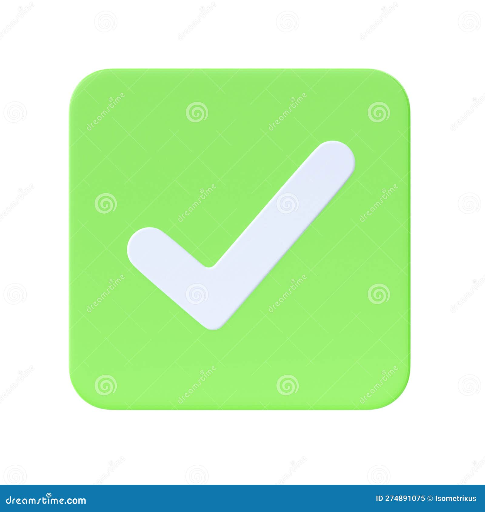 Check 3d Render Icon - Checklist Symbol, Ok Button and Success Green ...