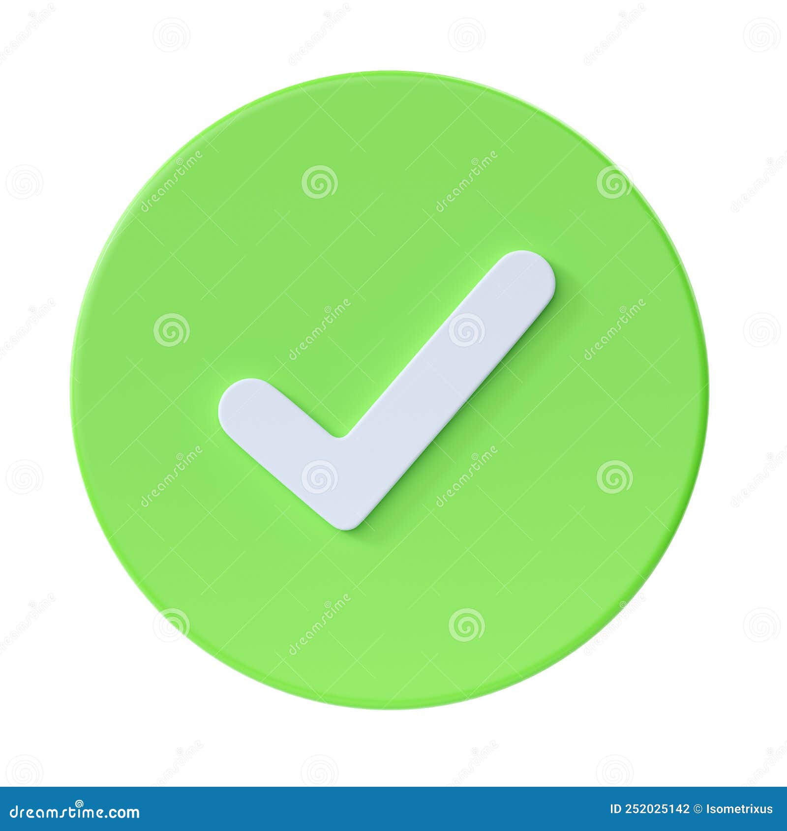 Check 3d Render Icon - Checklist Symbol, Ok Button And Success Green ...