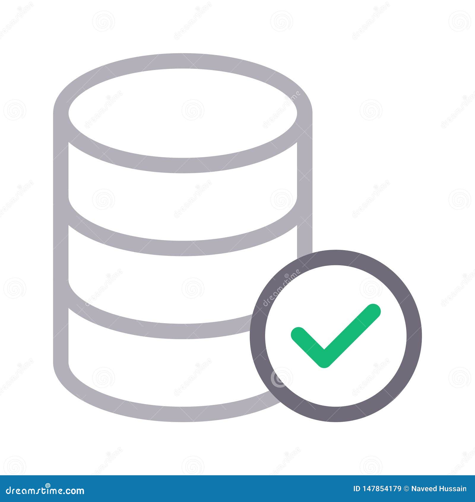 Check Database Thin Color Line Vector Icon Stock Illustration ...