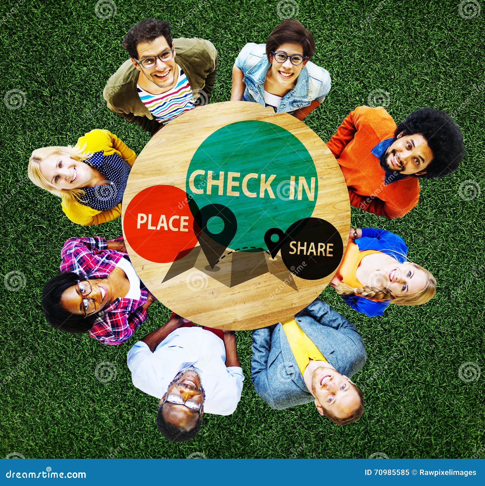 Check in Direction Navigation Share Application Concept Stock Image ...