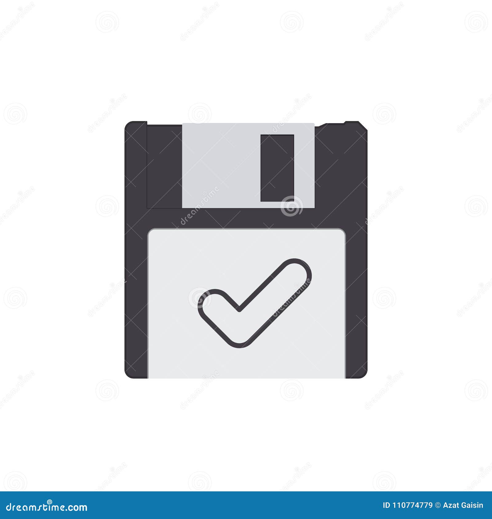 Check Disk Drive Floppy Save Storage Icon Stock Vector - Illustration ...