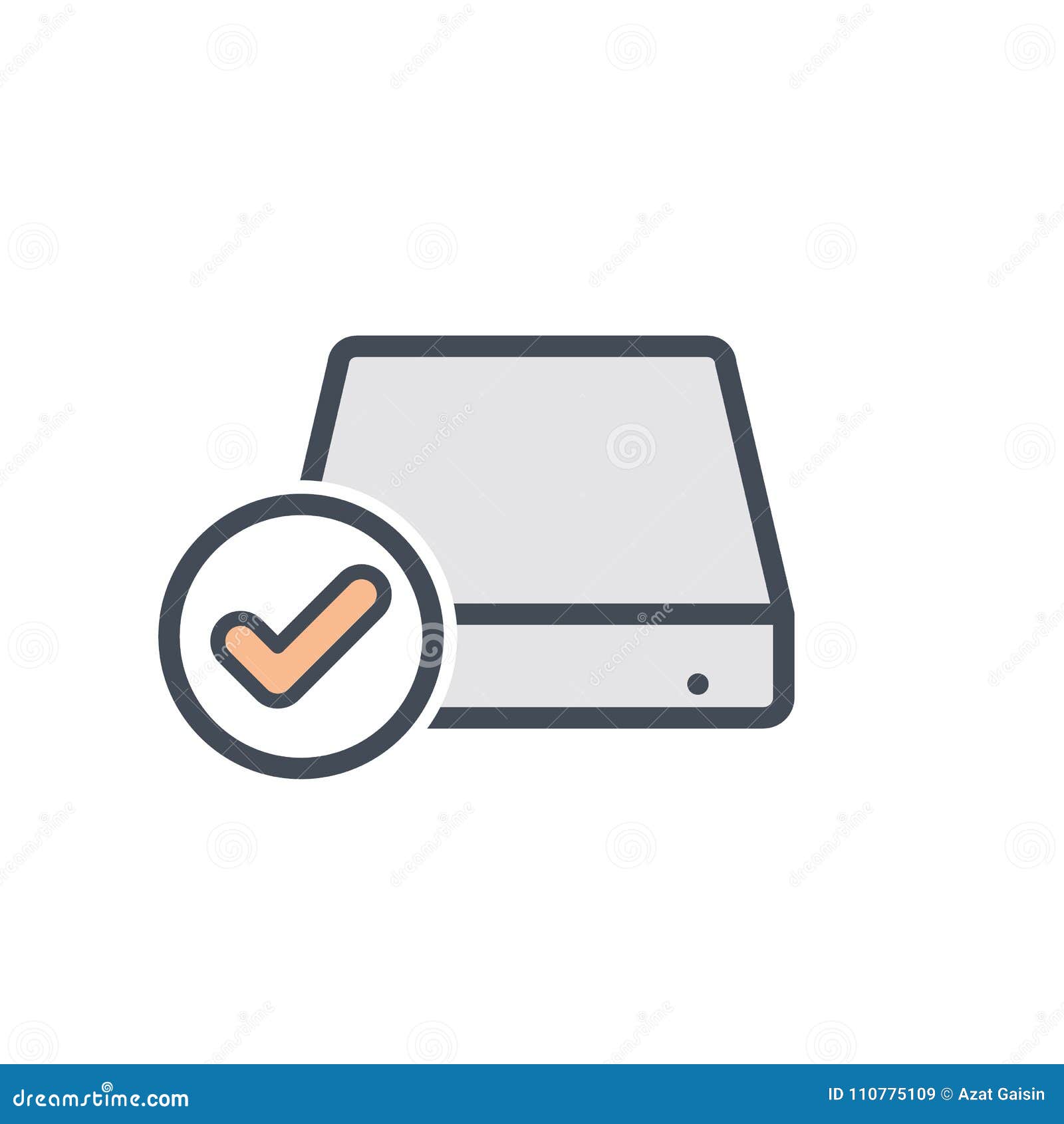 Check Disk Drive Hard Storage Icon Stock Vector - Illustration of ...