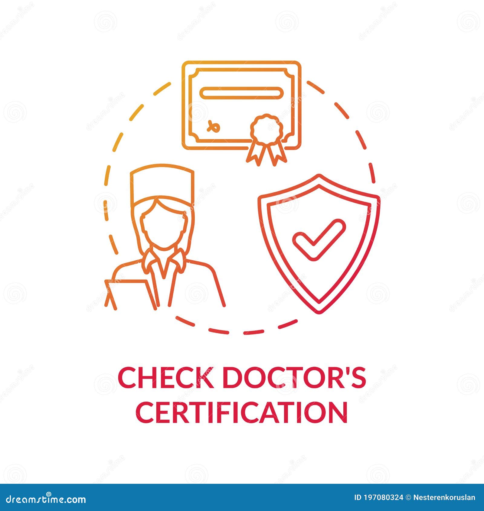 Check Doctors Certification Concept Icon Stock Vector - Illustration of ...