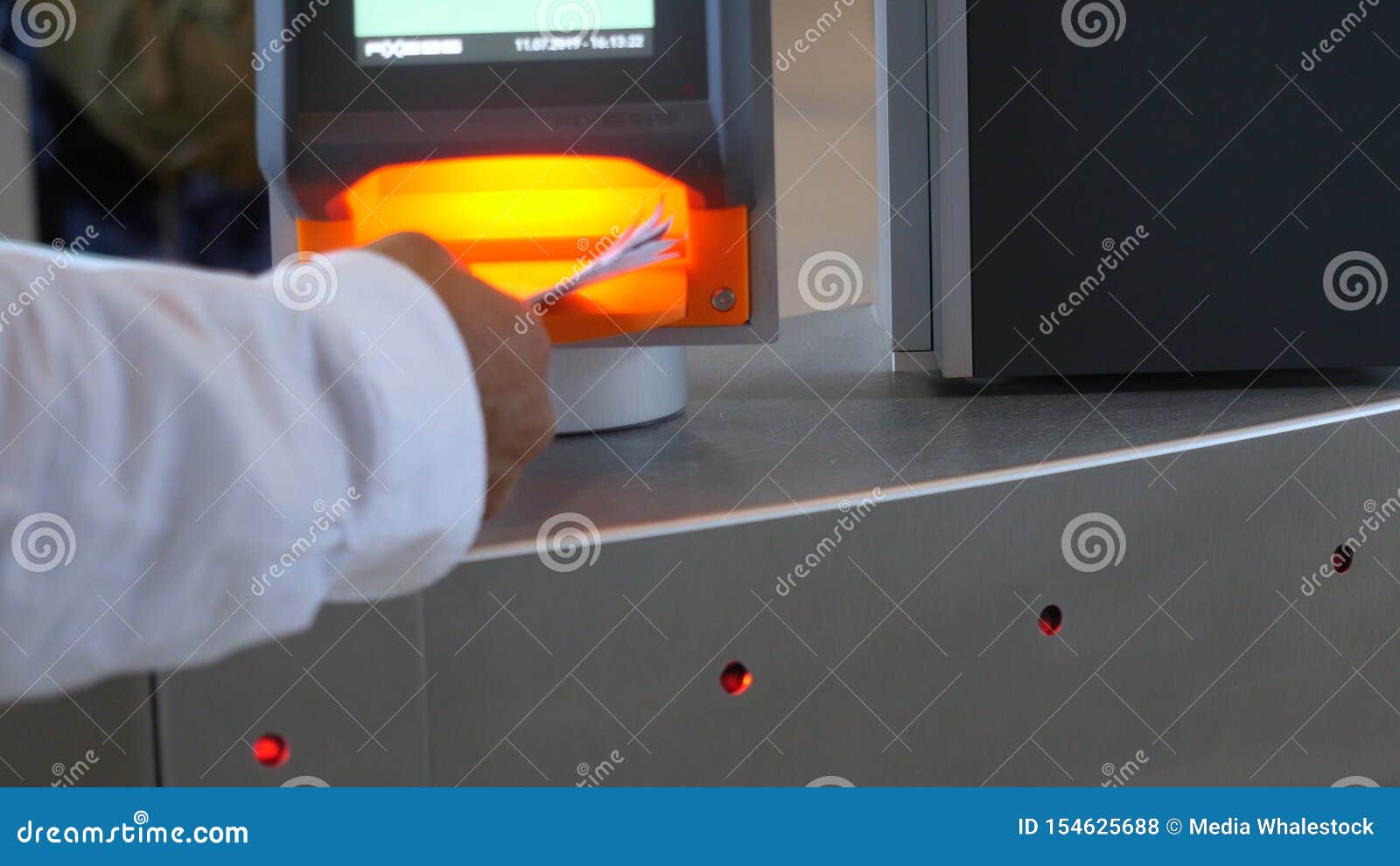 Check on E-pass System. Media. Turnstile with Card Reader. Electronic ...