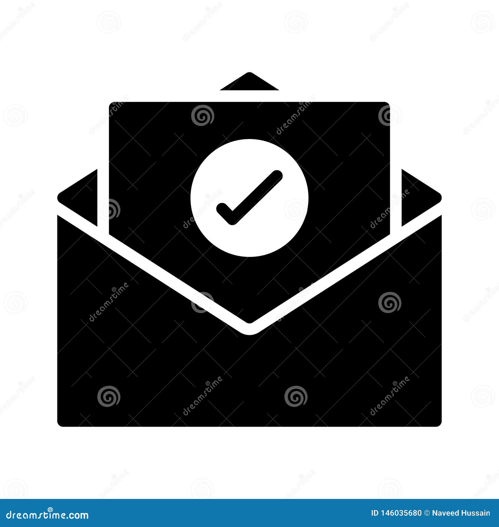 Check Email Glyph Flat Vector Icon Stock Vector - Illustration of ...