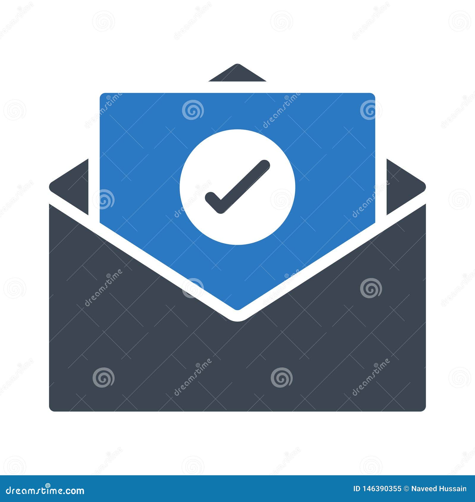 Check Email Glyph Color Vector Icon Stock Vector - Illustration of ...