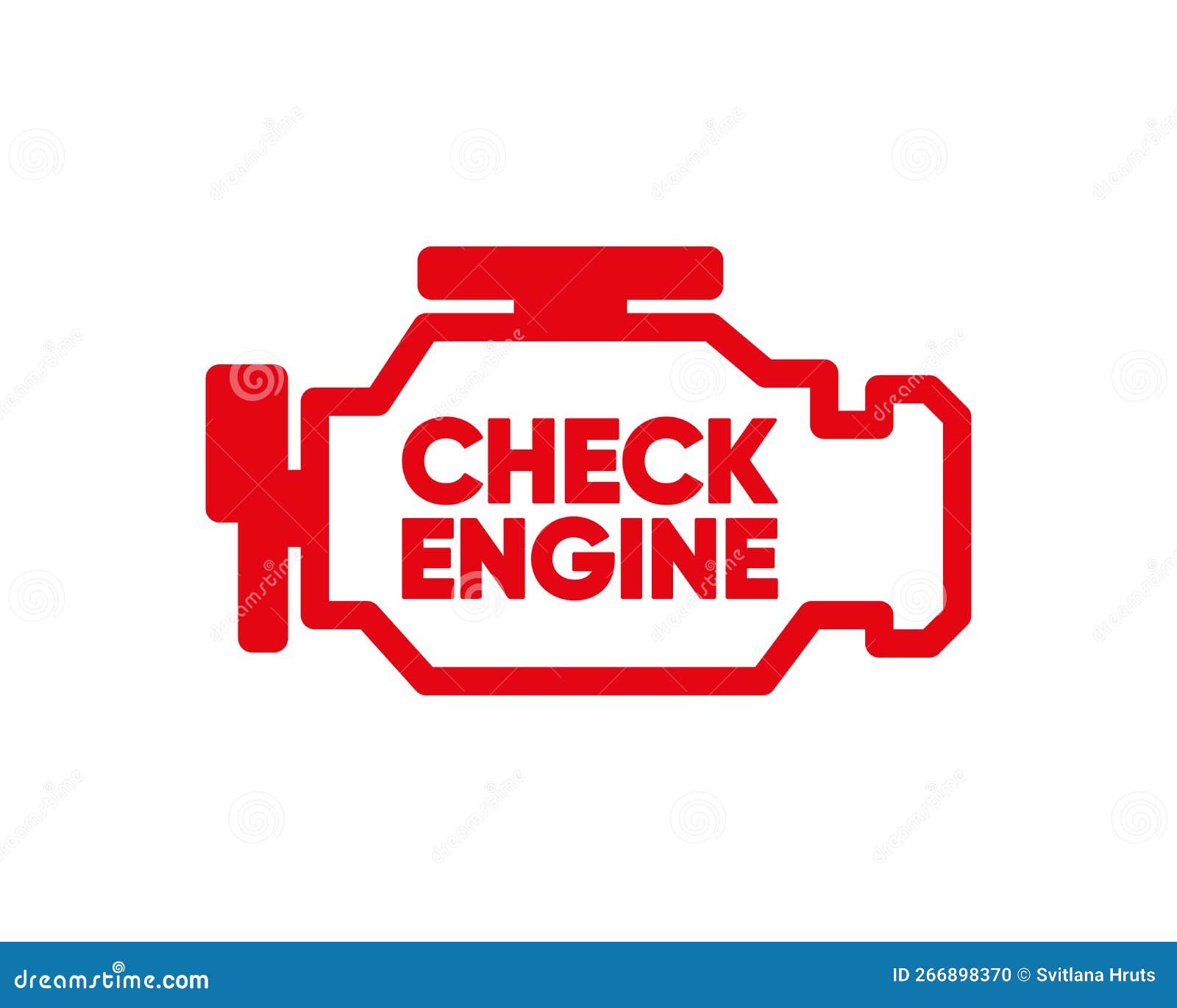 Check Engine Car Red Icon. Car Control Panel Interface. Vector ...