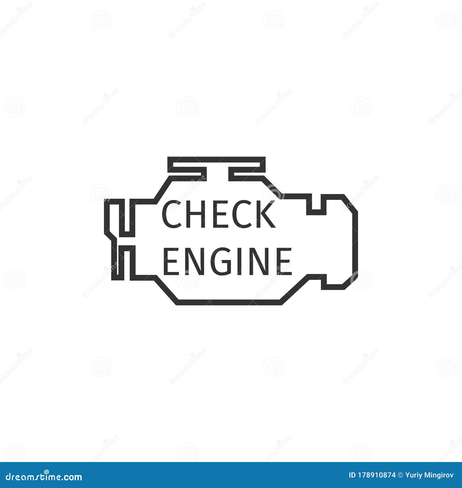 Check Engine Icon Isolated. Flat Design Stock Vector - Illustration of ...
