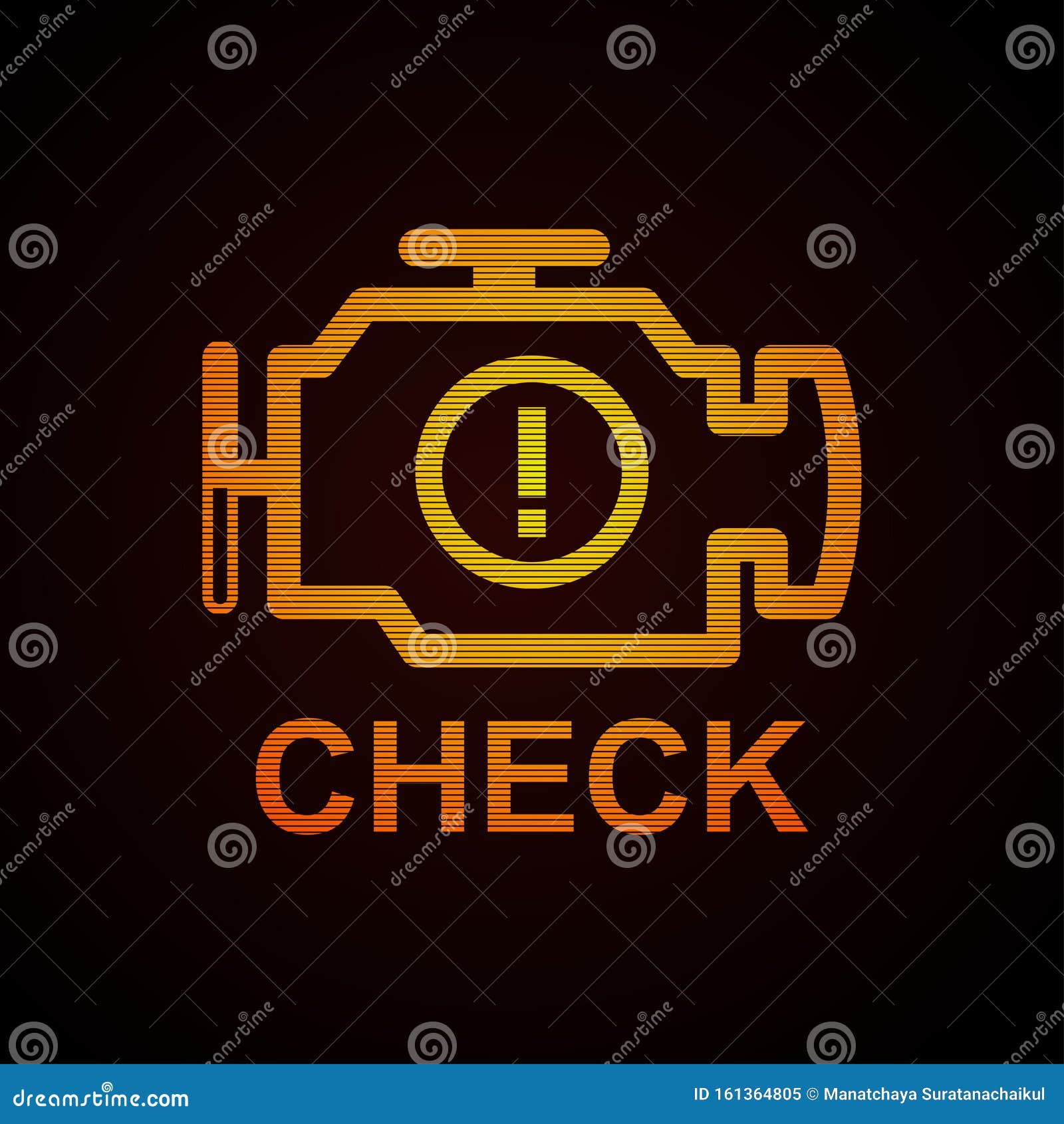 Check engine icon. stock vector. Illustration of icon - 161364805