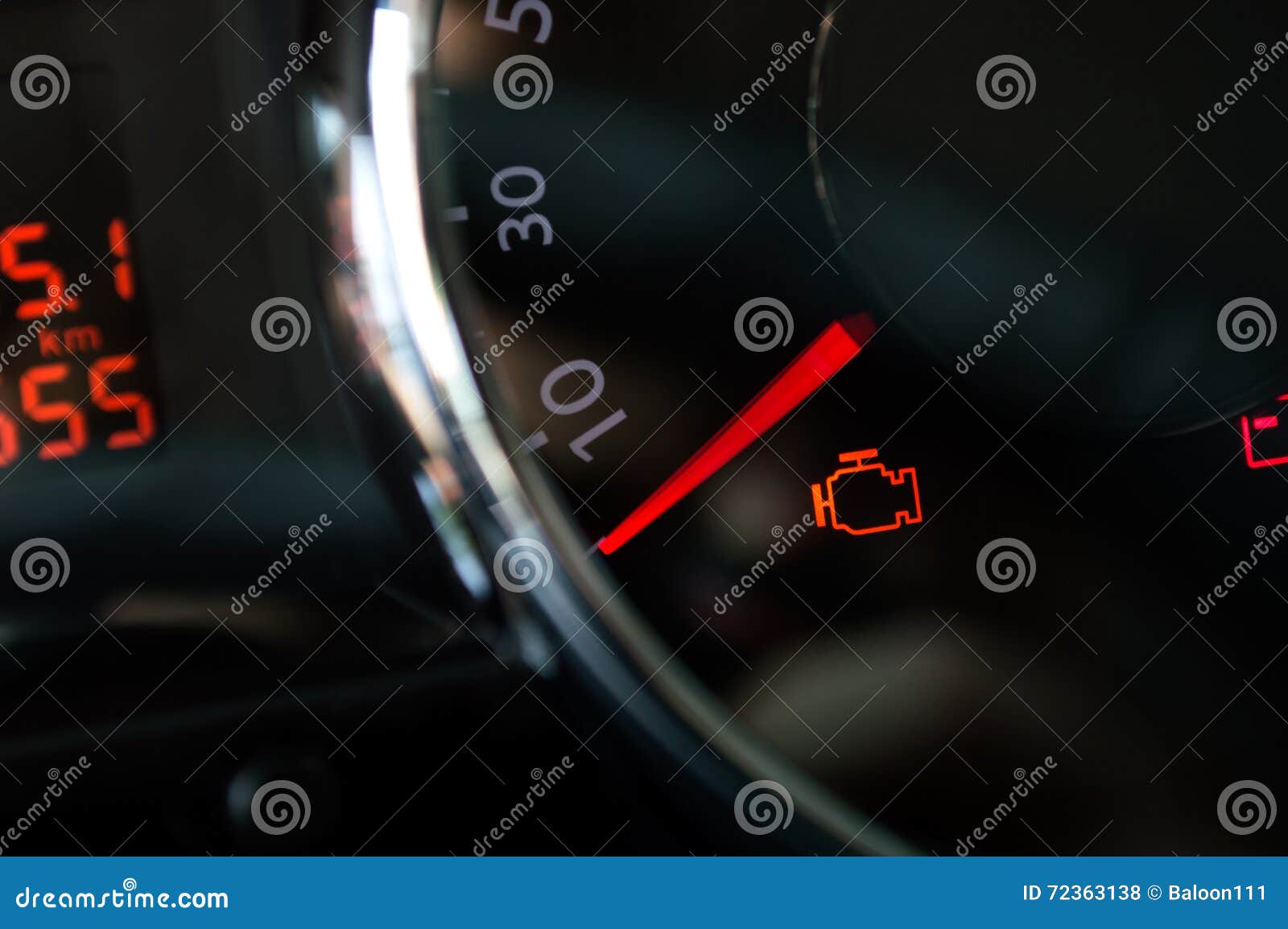 Check engine light. stock photo. Image of accident, notice - 72363138