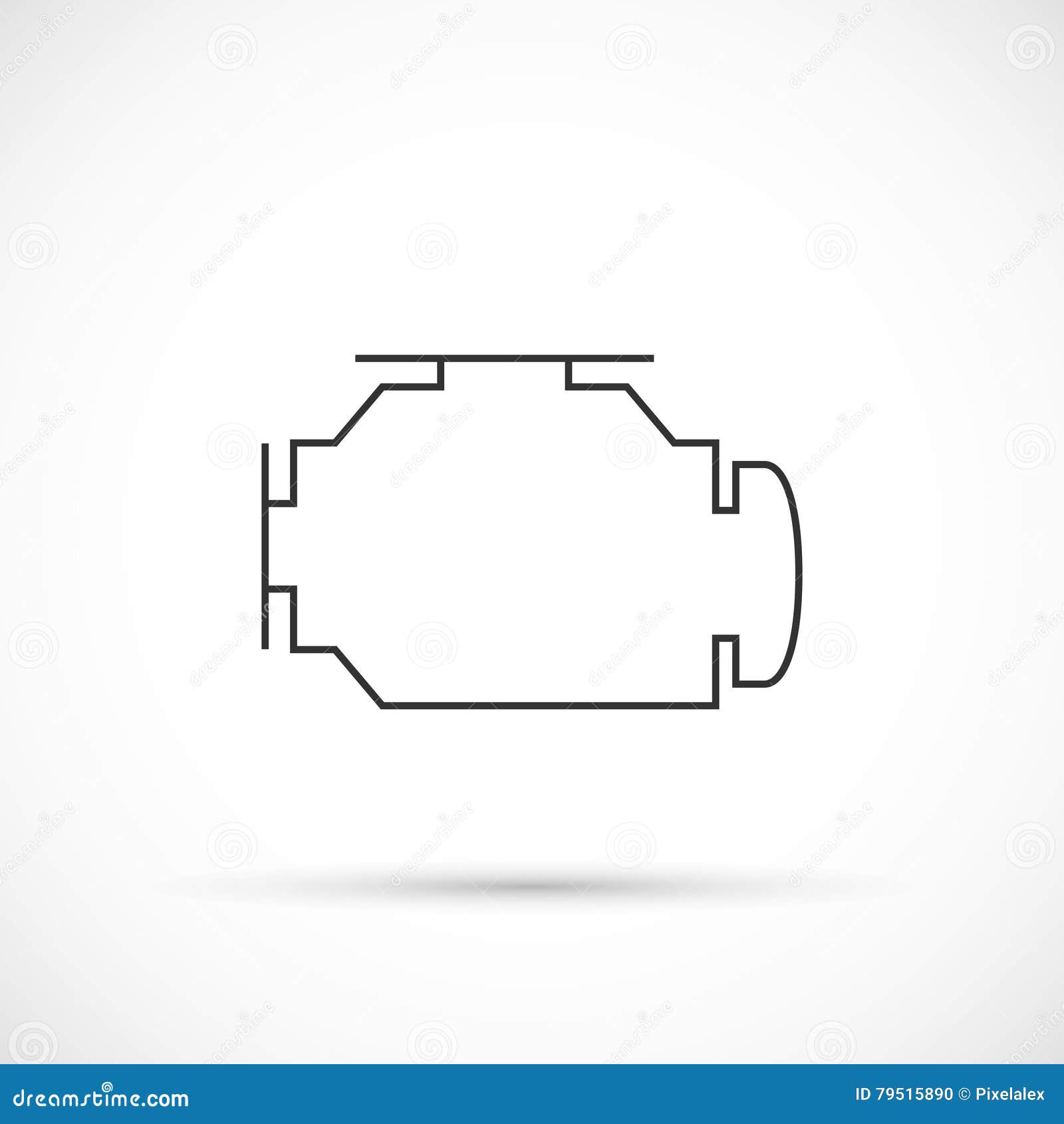 Check engine outline icon stock vector. Illustration of repair - 79515890